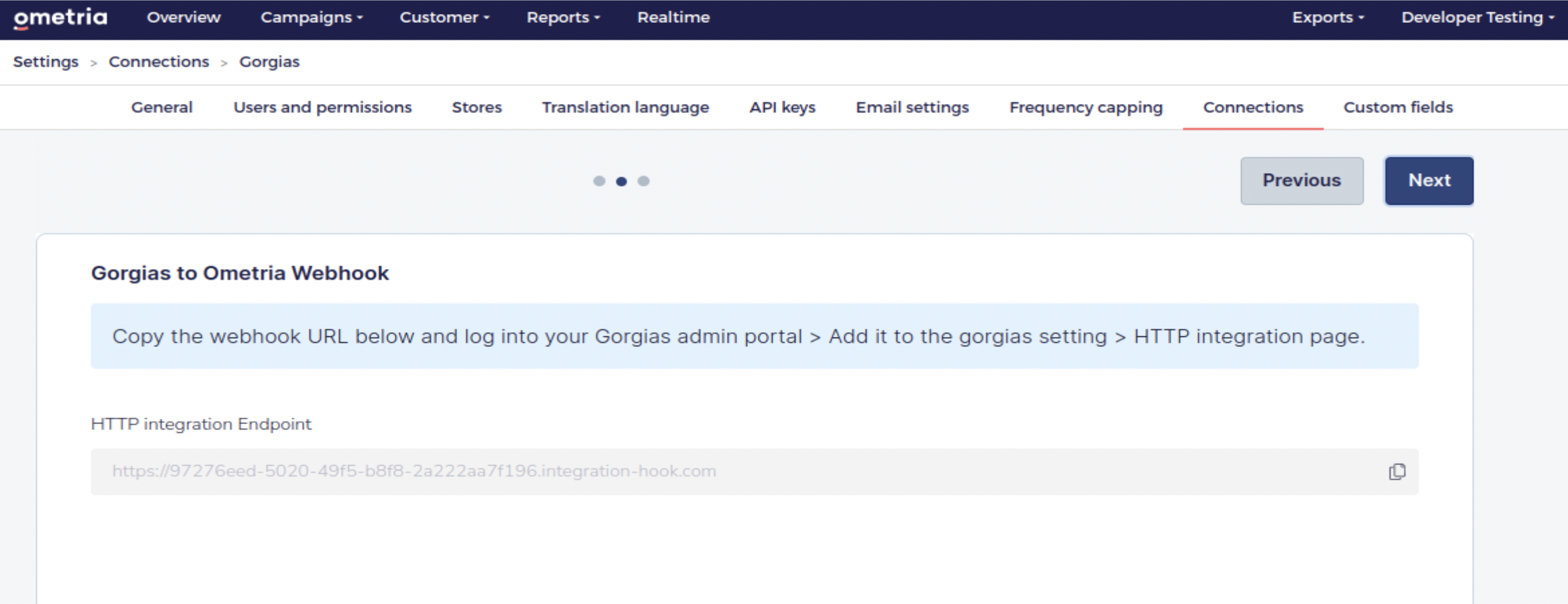 Setting up a Gorgias integration – Ometria Help Centre