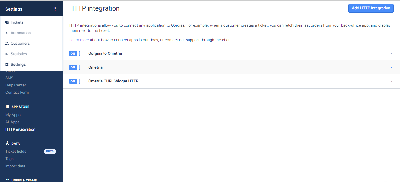 Setting up a Gorgias integration – Ometria Help Centre