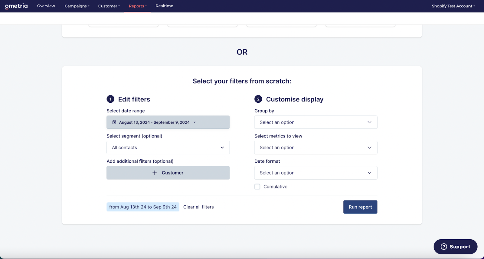 Create reports – Ometria Help Centre