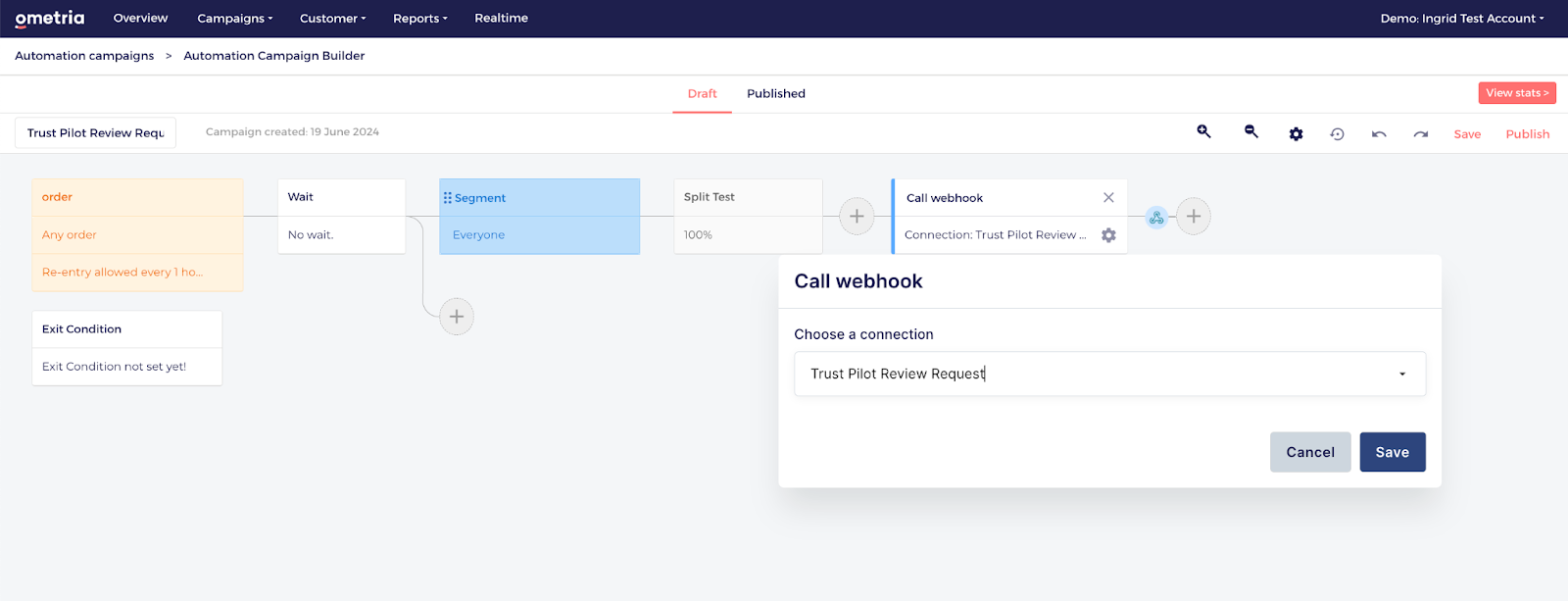 Send Trustpilot review invitations – Ometria Help Centre