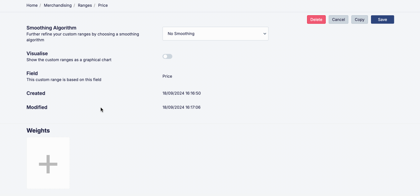 Custom ranges for merchandising blends – Ometria Help Centre