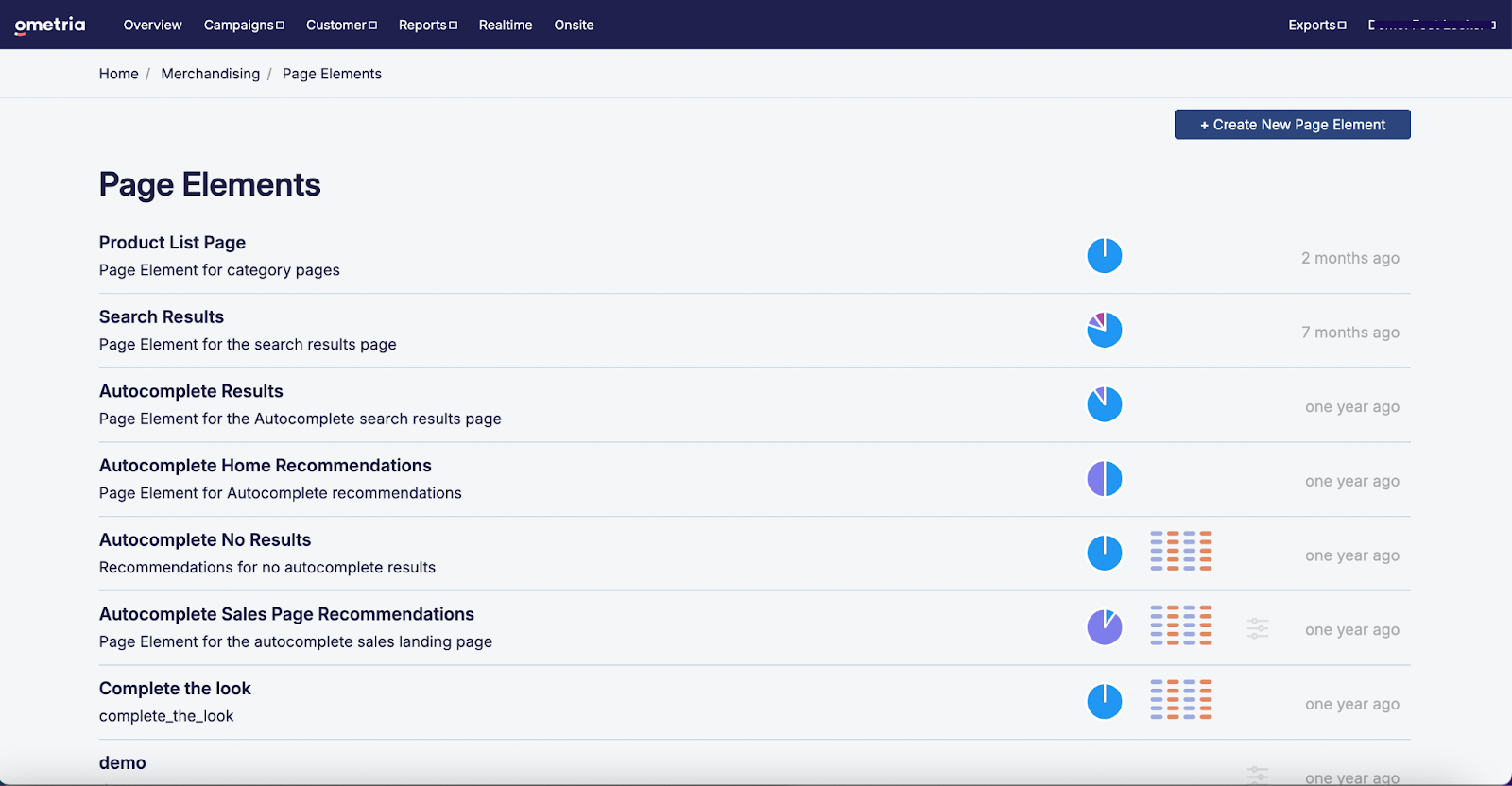 Page elements – Ometria Help Centre