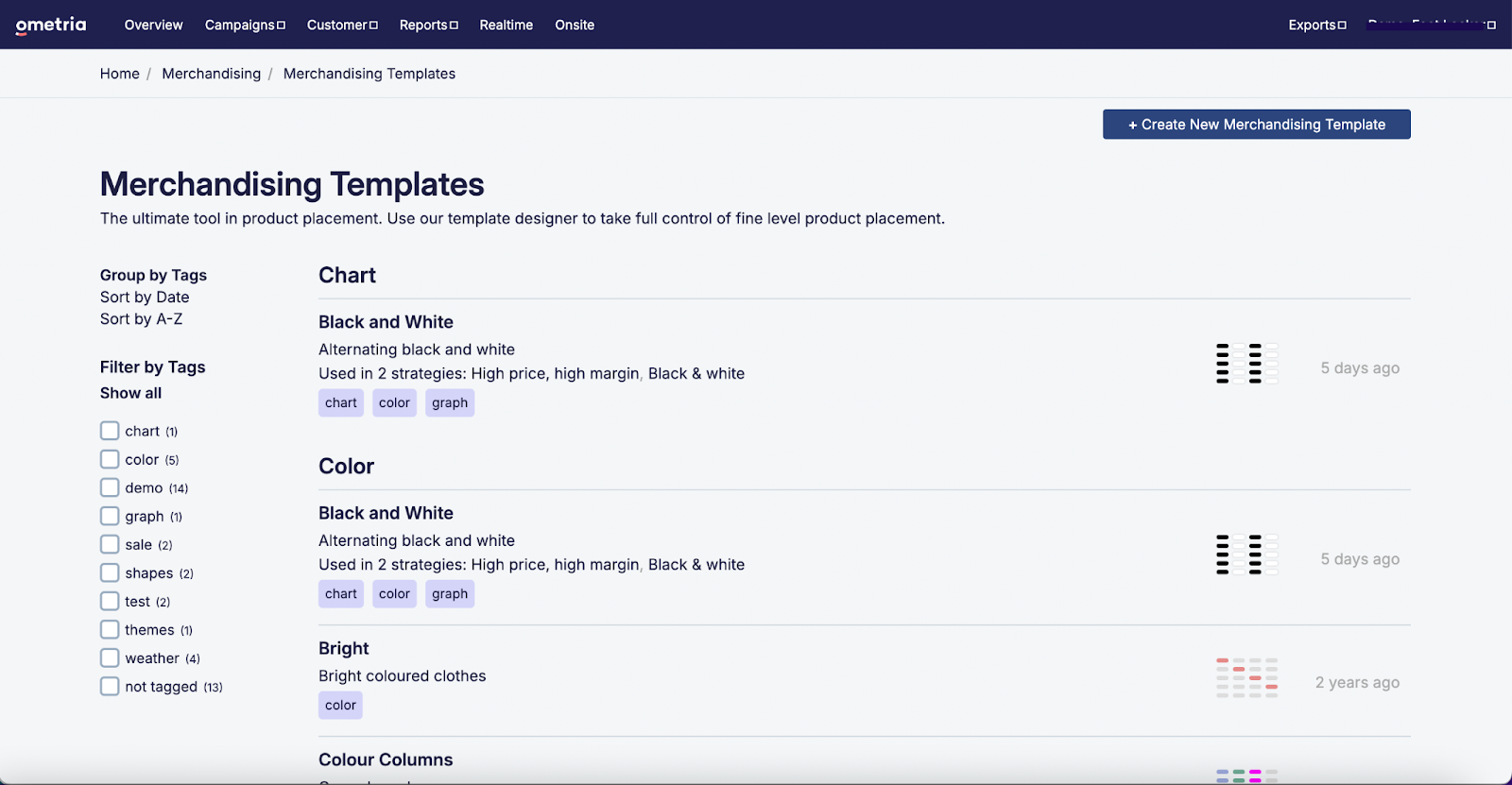 Merchandising templates – Ometria Help Centre