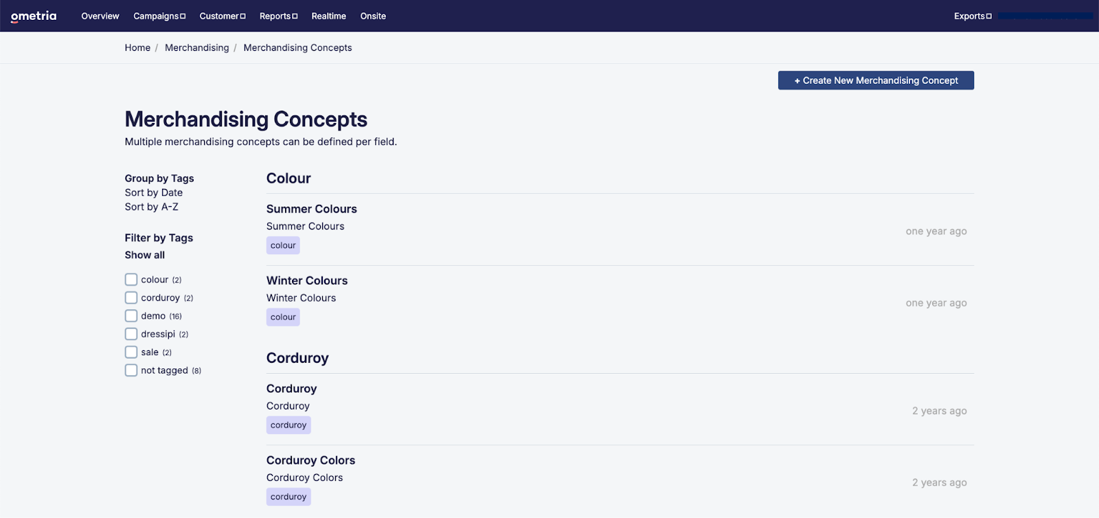Merchandising concepts – Ometria Help Centre