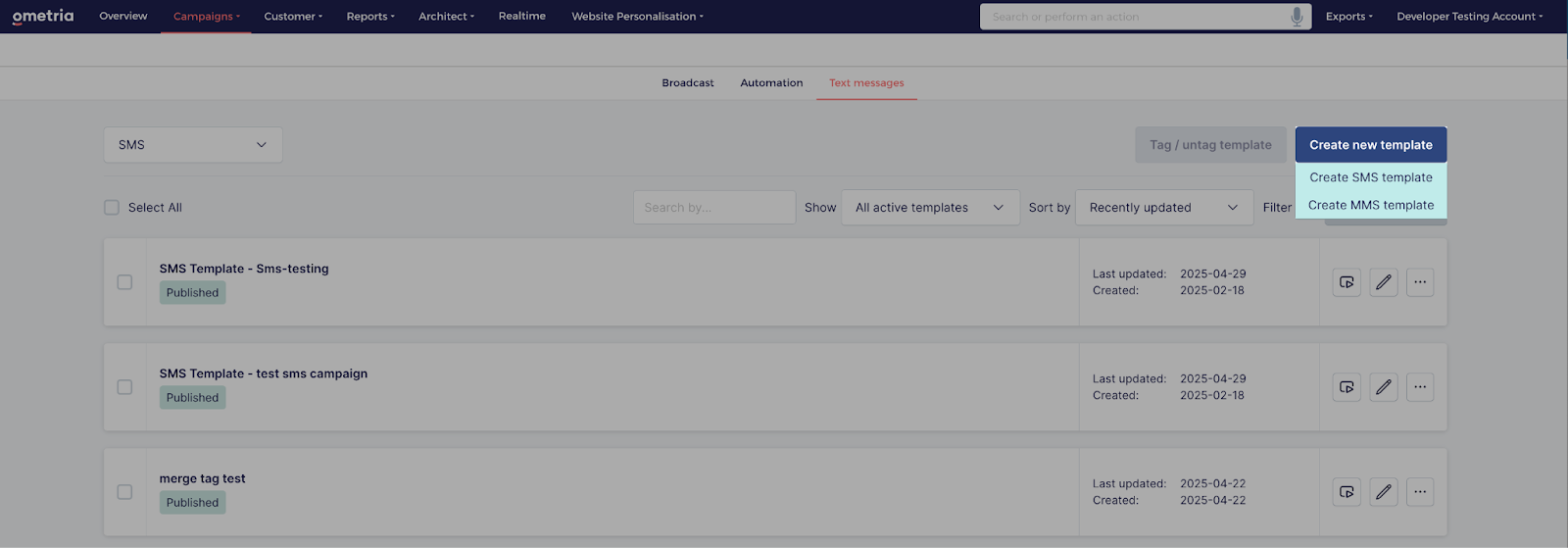 MMS templates – Ometria Help Centre