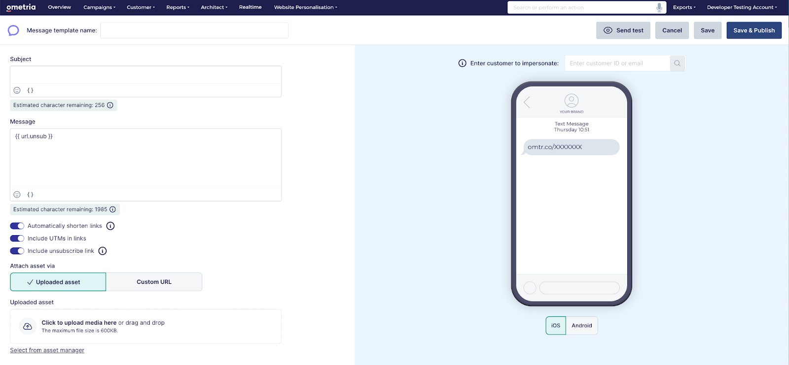 MMS templates – Ometria Help Centre