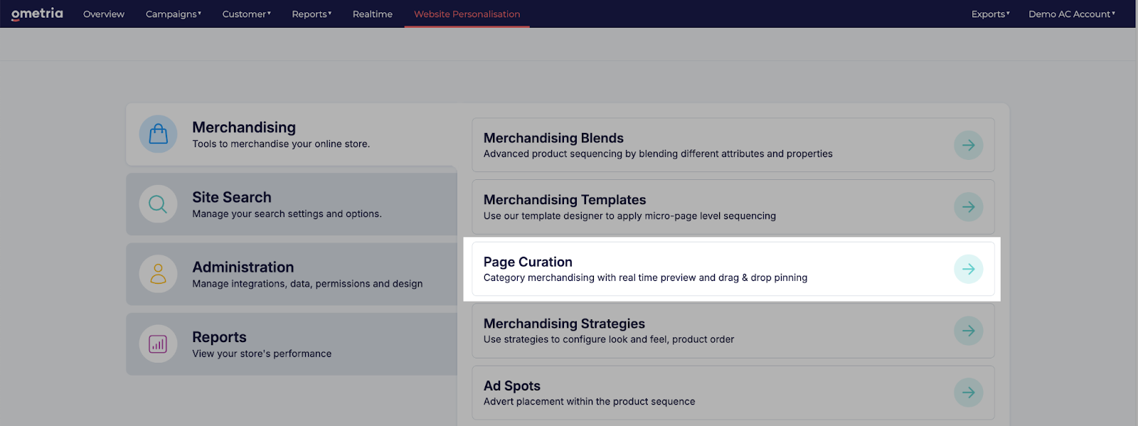 Page curation – Ometria Help Centre