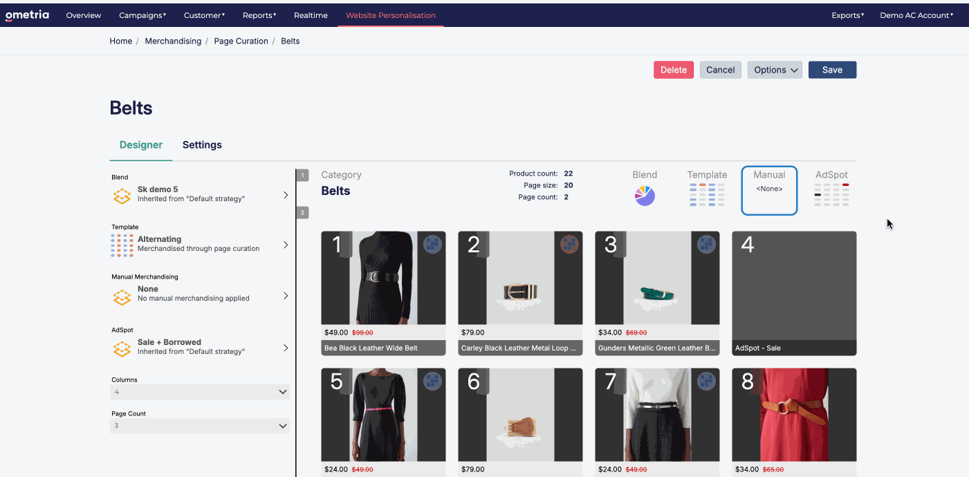 Page curation – Ometria Help Centre