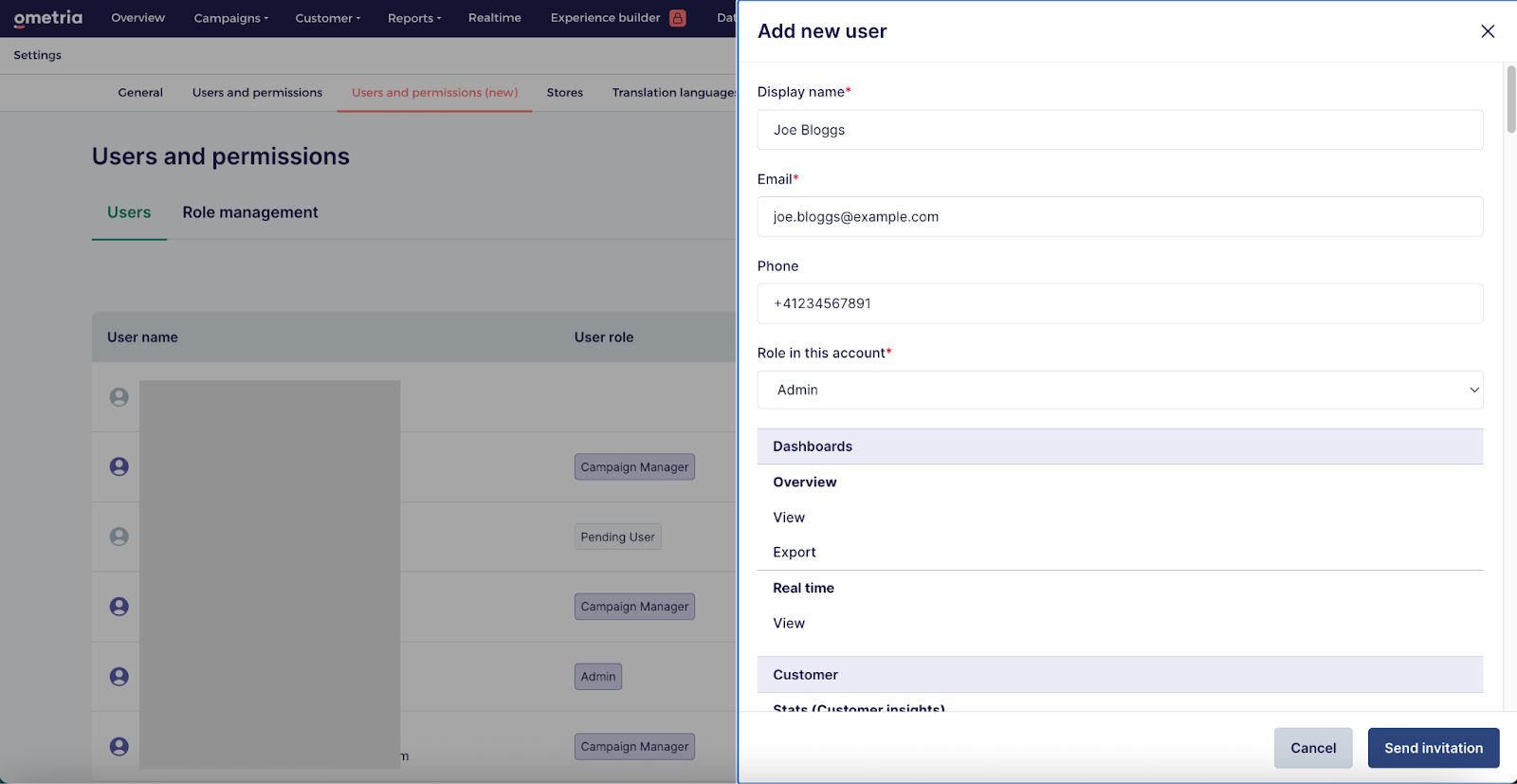 Users and permissions (new) – Ometria Help Centre