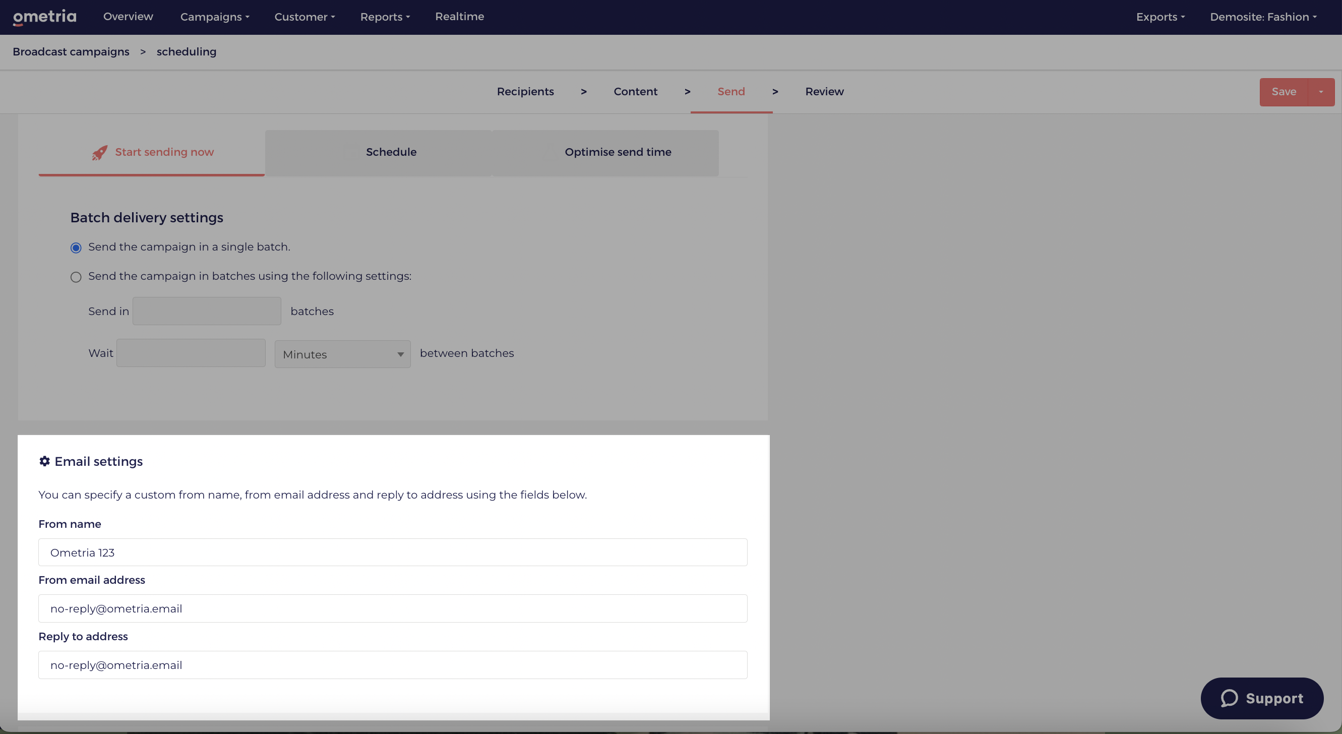 Broadcast email settings – Ometria Help Centre